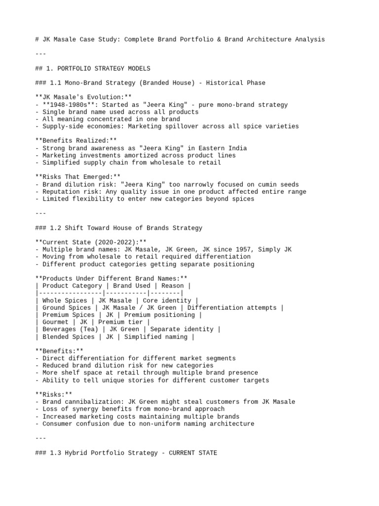 JK Masale Complete Analysis | PDF | Brand | Tea