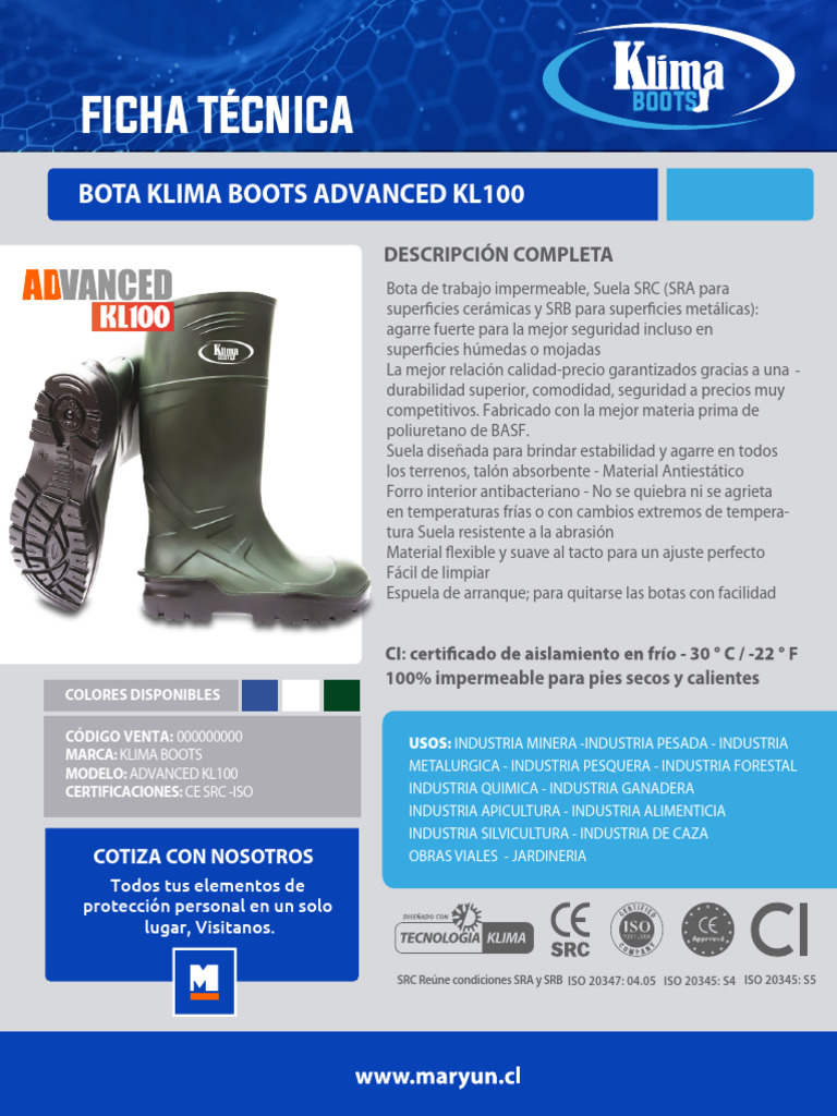 Ficha Tecnica ADVANCED KL100 | PDF