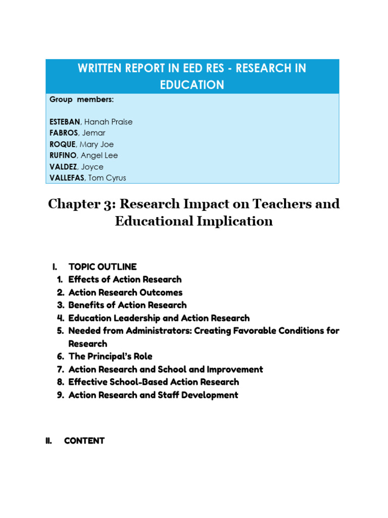 Group 2 Written Report - Chapter 3 & 4 | PDF | Teachers | Learning