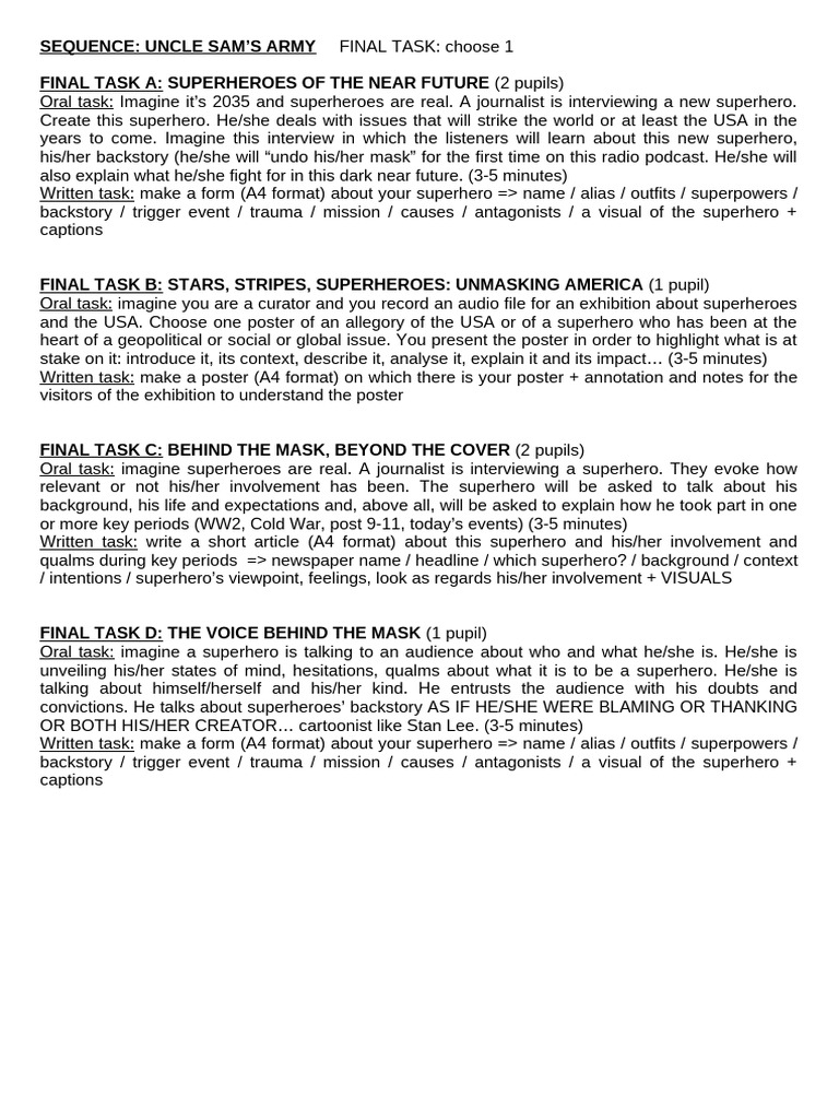 1 s1 Final Task Pupils | PDF