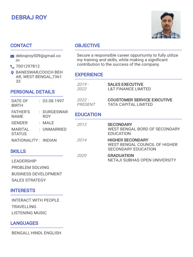 Debraj Roy CV | PDF