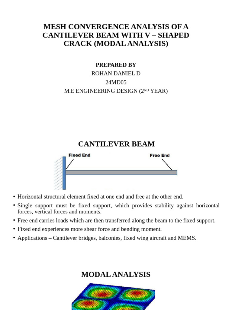 Mca of Cantilever Beam With V - Shaped Crack | PDF | Beam (Structure ...