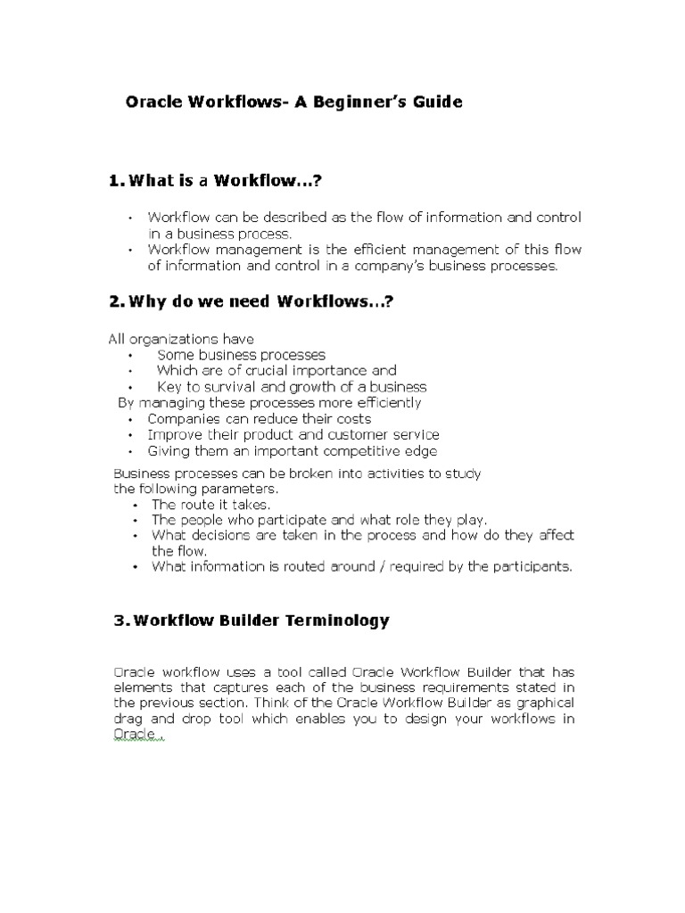 Workflow Guide | PDF | Oracle Database | Pl/Sql