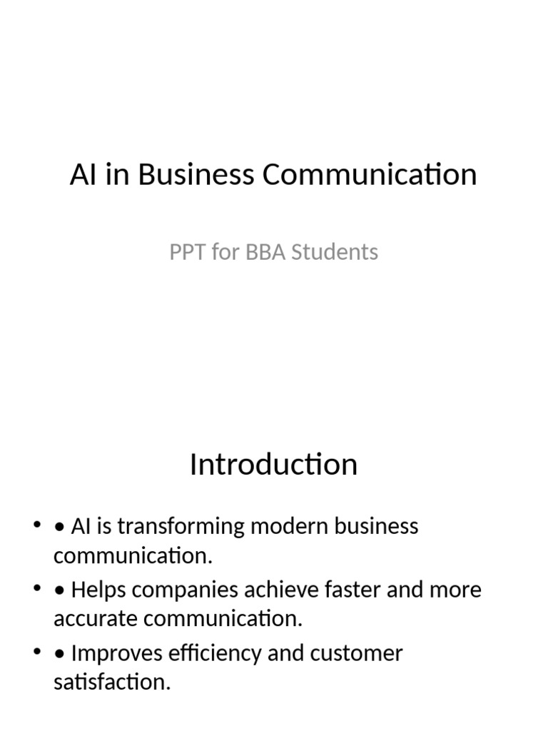 AI in Business Communication | PDF