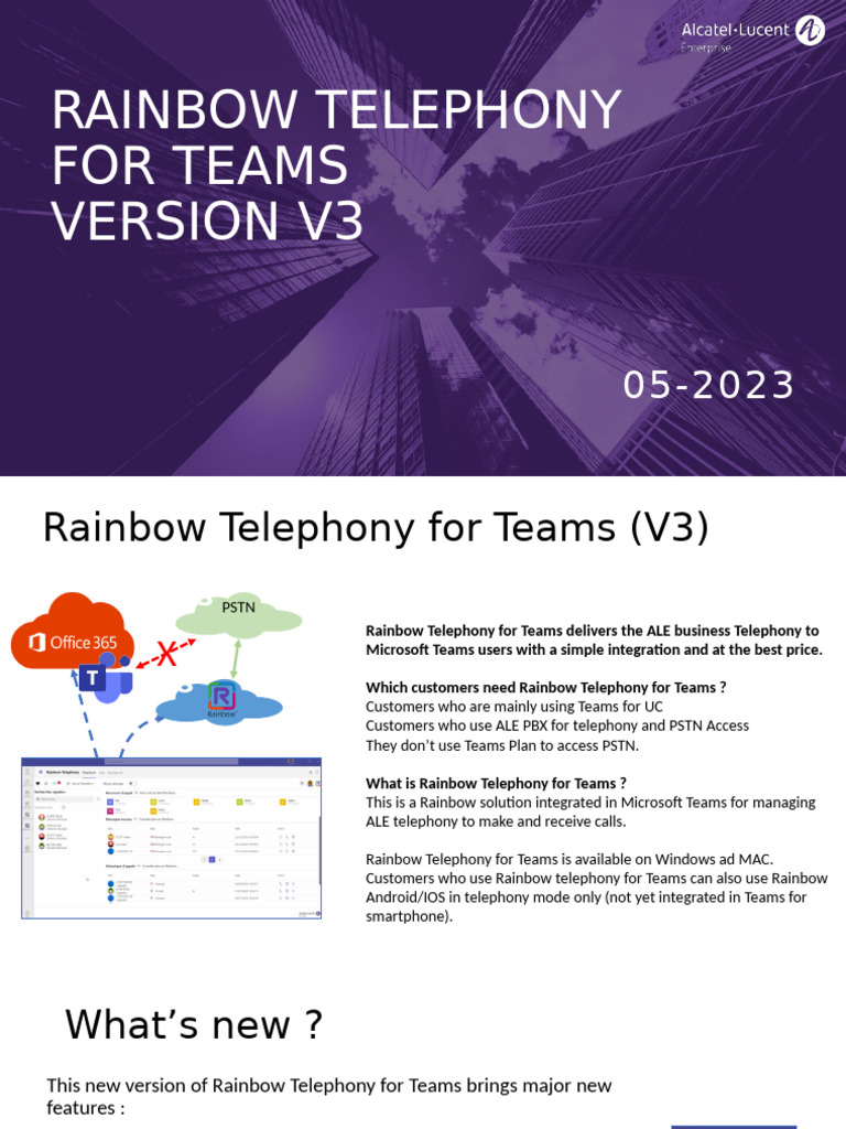 Rainbow Telephony For Microsoft Teams V3 - Product Description-202305 ...