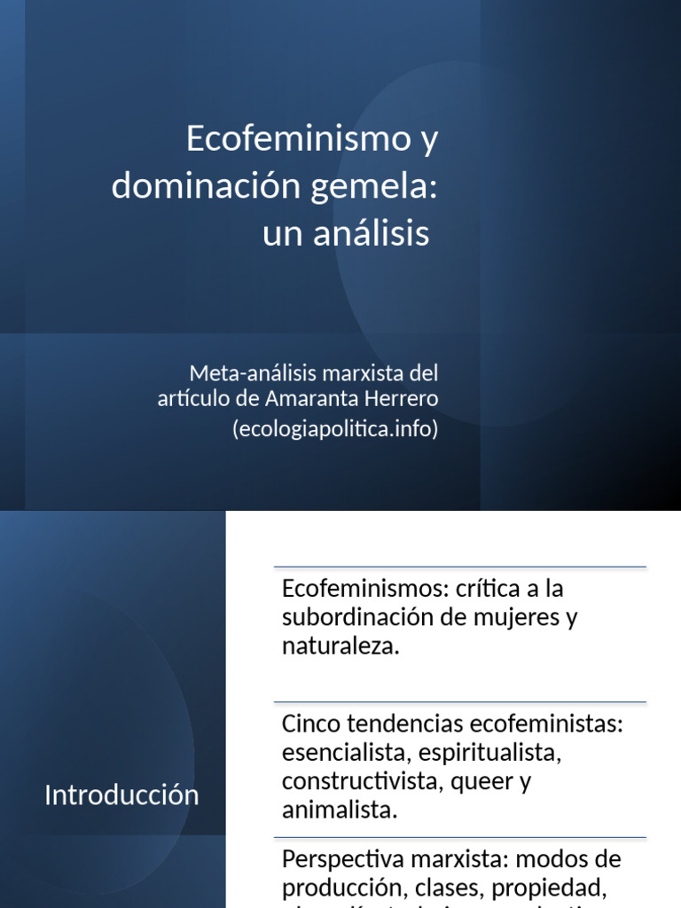 Ecofeminismo y Marxismo: Dominación Gemela | PDF | Ecofeminismo | marxismo