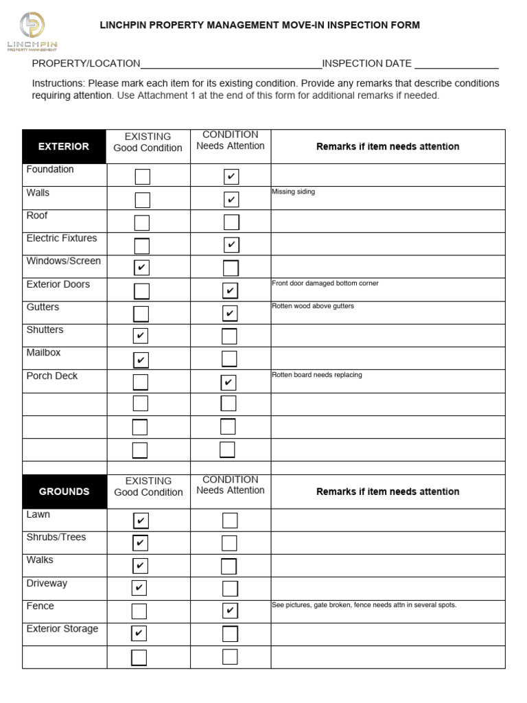 Move-In Inspection Form for Rentals | PDF | Bathroom | Home