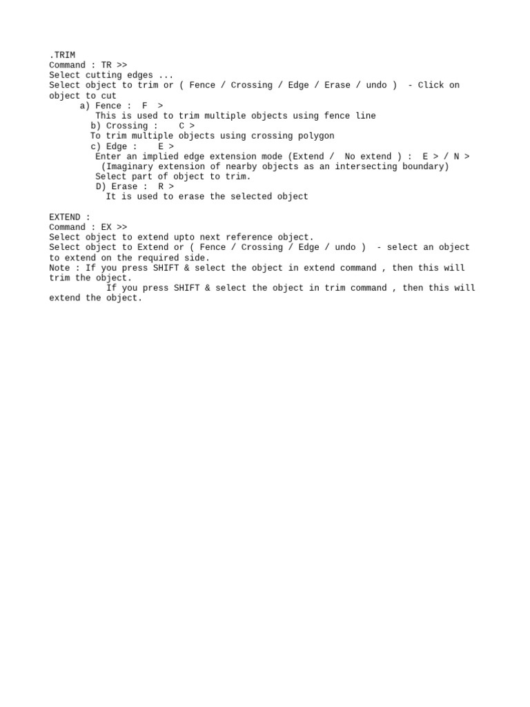 Trim and Extend Commands Guide | PDF
