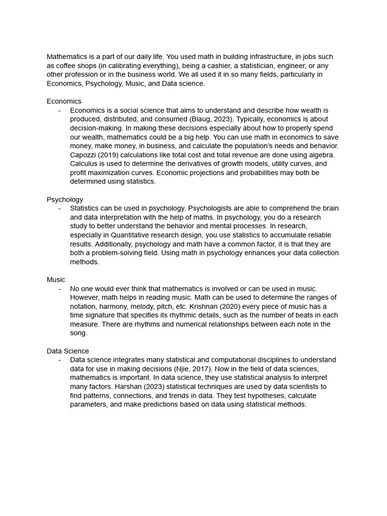 Mathematics Is A Part of Our Daily Life | PDF | Mathematics | Statistics