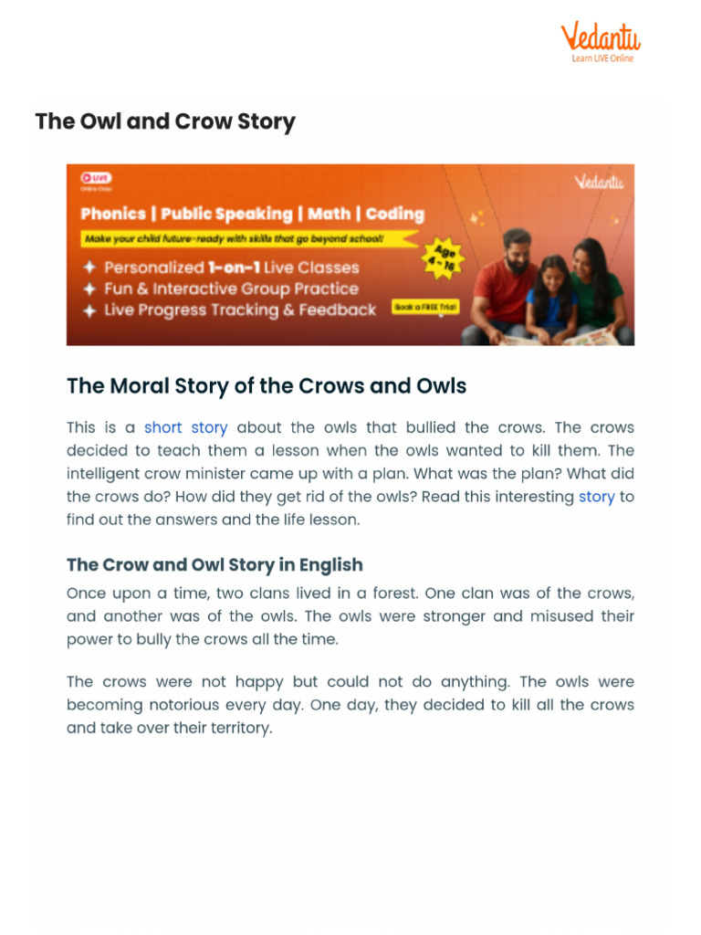 The Owl and Crow Story | PDF