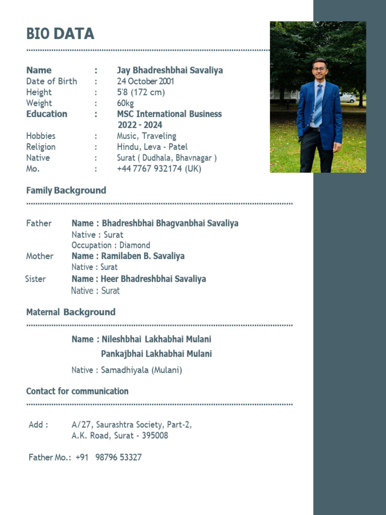 JAY (Bio Data) | PDF