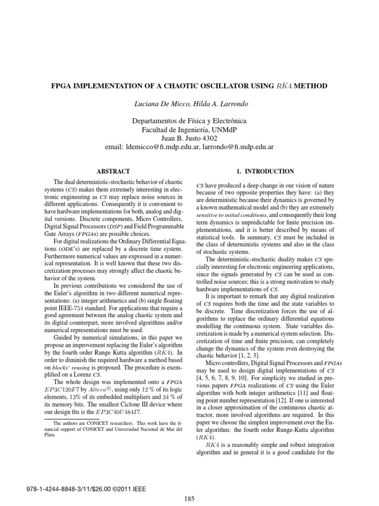 RK4 Method | PDF | Chaos Theory | Field Programmable Gate Array