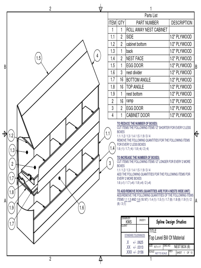 Roll Away Chicken Egg Nest Boxes Plans Print | PDF | Plywood | Zoology