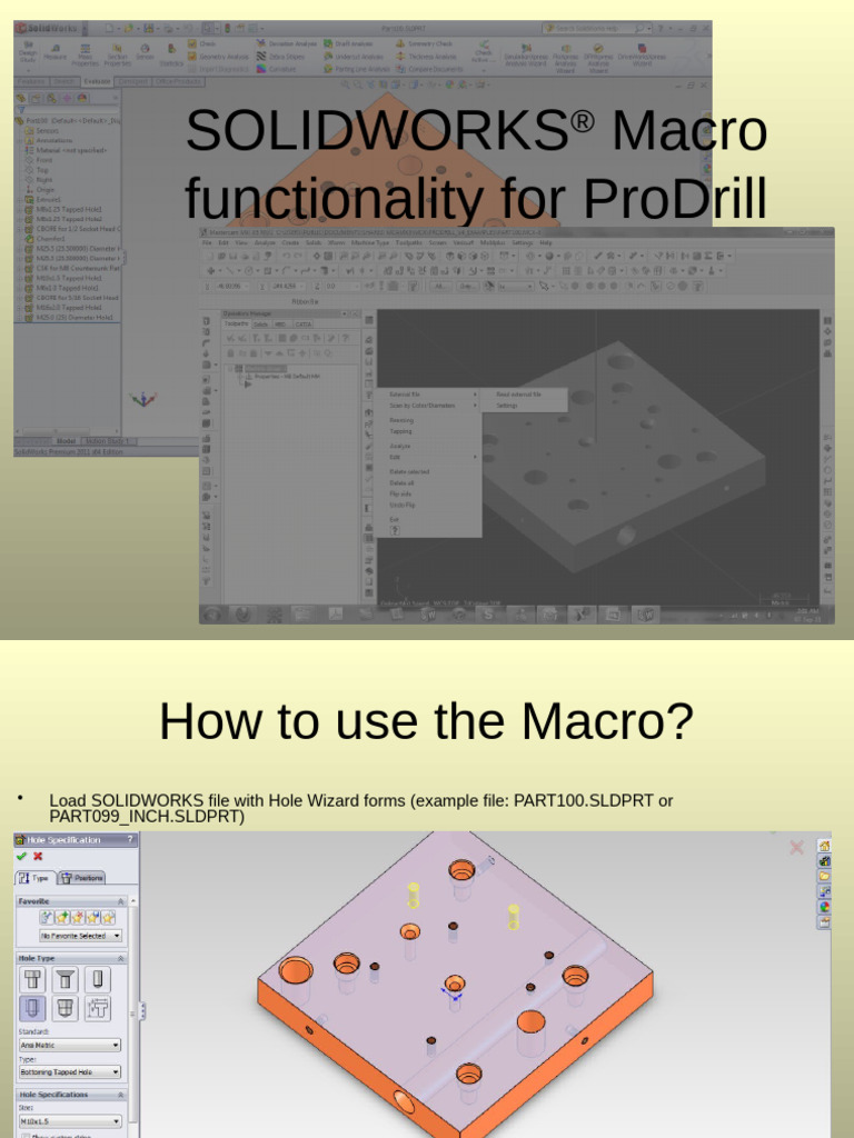 Mastercam2025 Prodrill Solidworks Macro Functionality | PDF | Computing ...