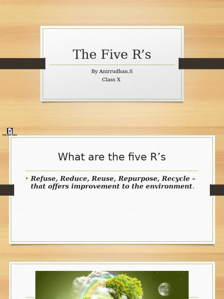 The Five R’s | PDF | Reuse | Recycling