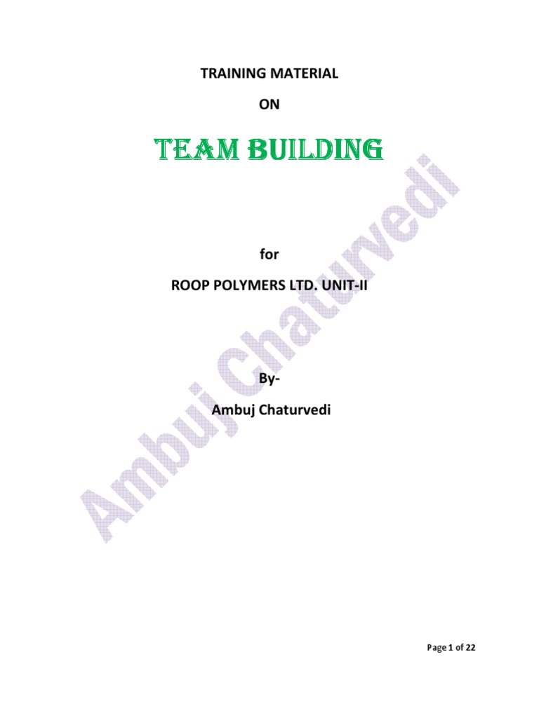 Team Building | PDF | Team Building | Leadership
