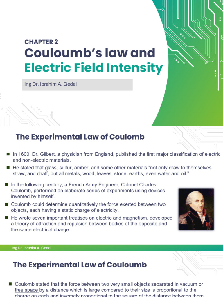 Coulomb's Law and Electric Field Intensity | PDF | Electric Field ...