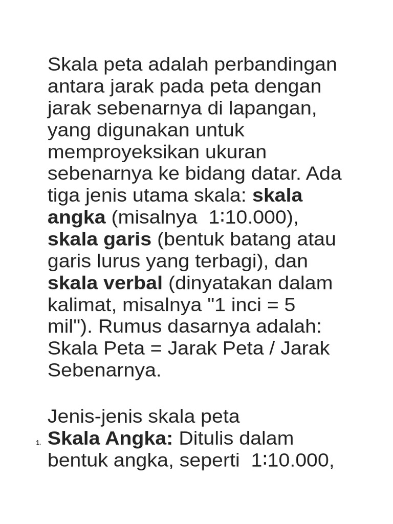 Jenis dan Kegunaan Skala Peta | PDF