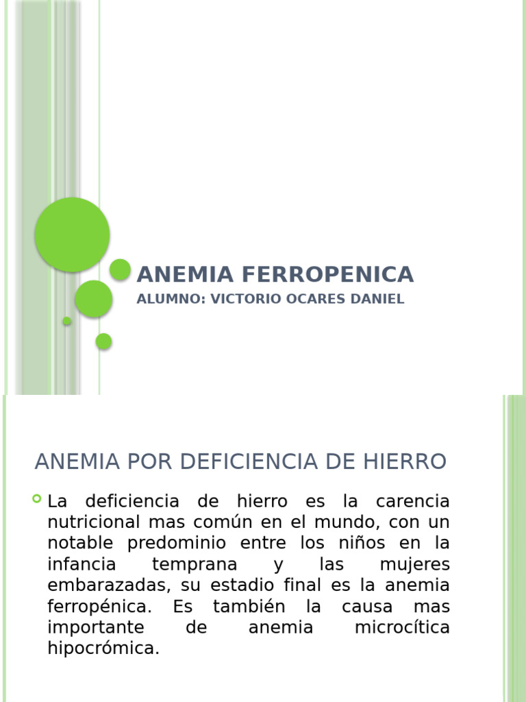 Anemia Ferropenia | PDF | Anemia | Hematología