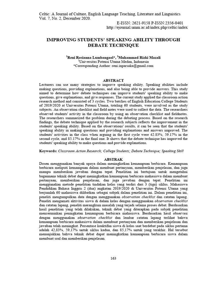 Enhance Speaking Skills via Debate Technique | PDF | Learning ...