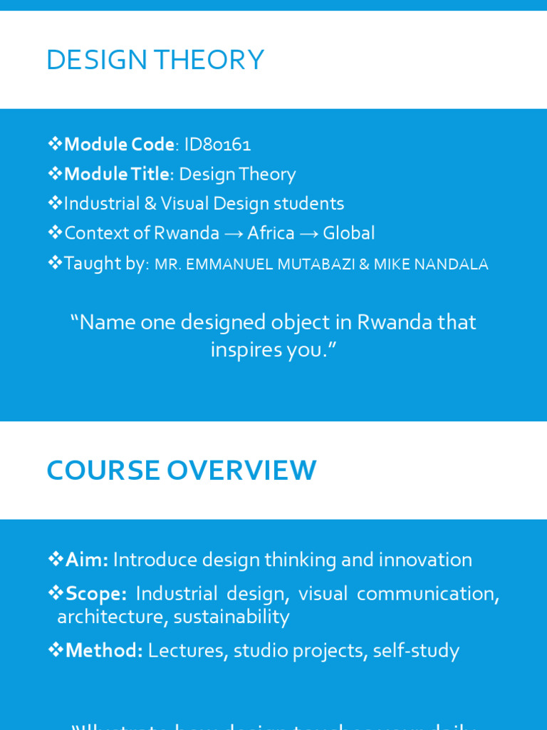 Design Theory in Rwanda and Beyond | PDF | Design | Design Thinking