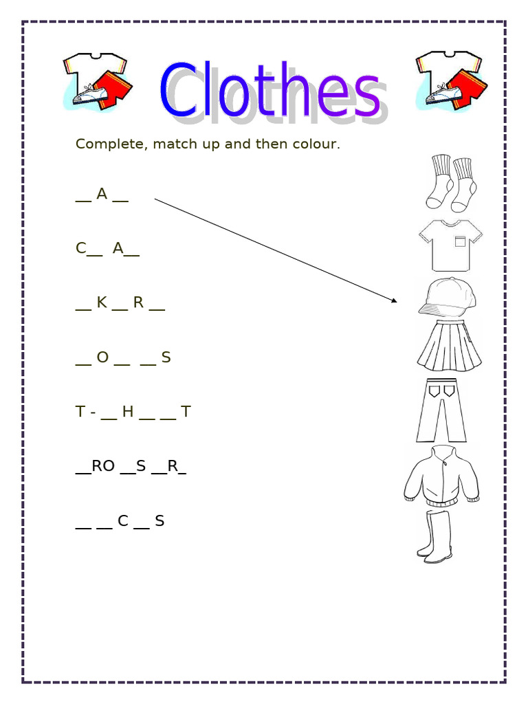 Clothes Oneonone Activities Reading Comprehension Exercise 52727 | PDF