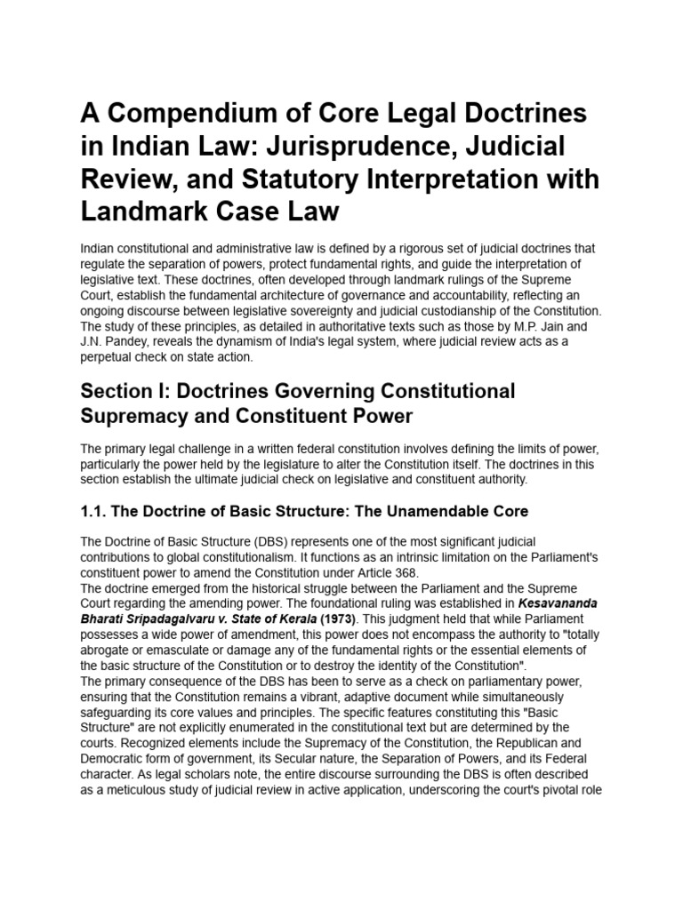 Legal Doctrines and Case Laws_251127_125350 | PDF | Statutory ...
