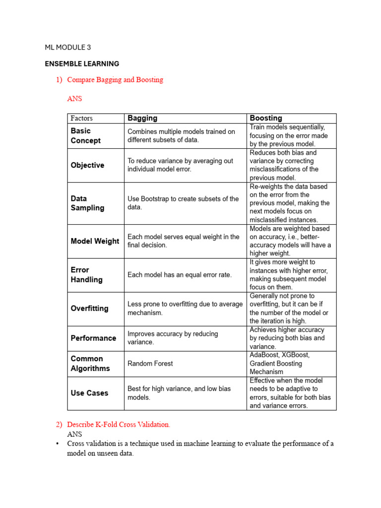 Ml Module 3 Ques Ans[1] | PDF | Cross Validation (Statistics) | Machine ...