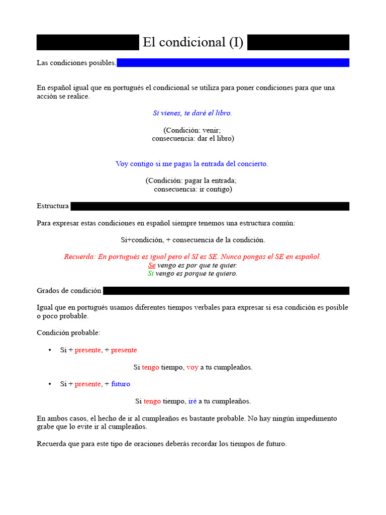 El Condicional I | PDF