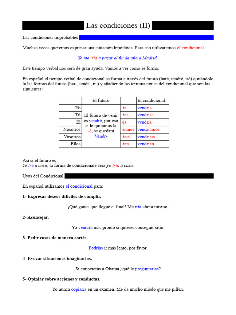 El Condicional II | PDF