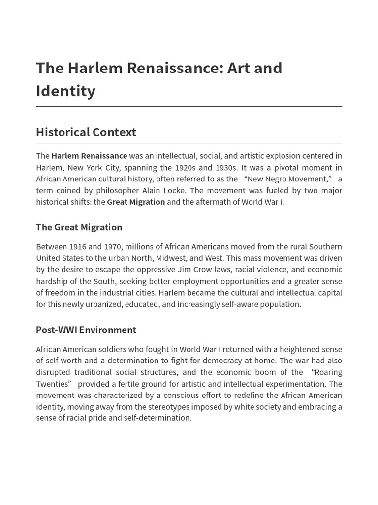 11 The Harlem Renaissance Art and Identity | PDF | Harlem Renaissance