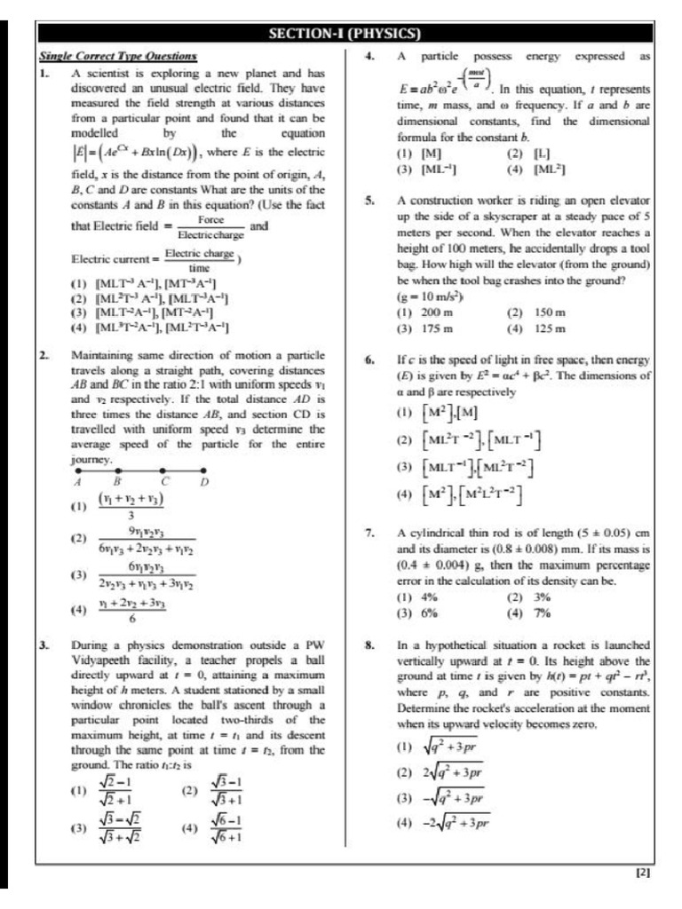 Physics Questions | PDF