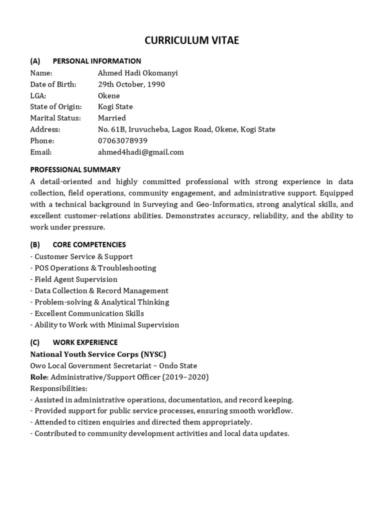 Ahmed Hadi Opay CV | PDF