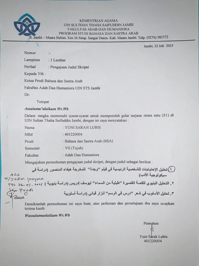 Judul Acc - Yuni Sarah | PDF