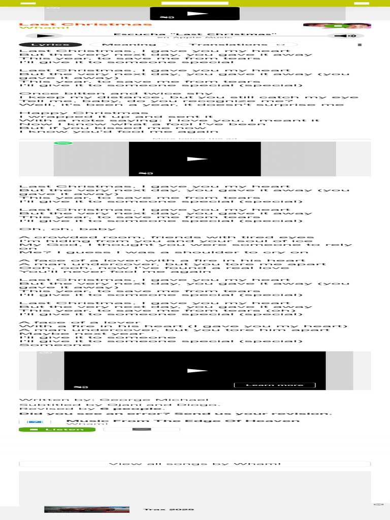 Last Christmas - Wham! | PDF