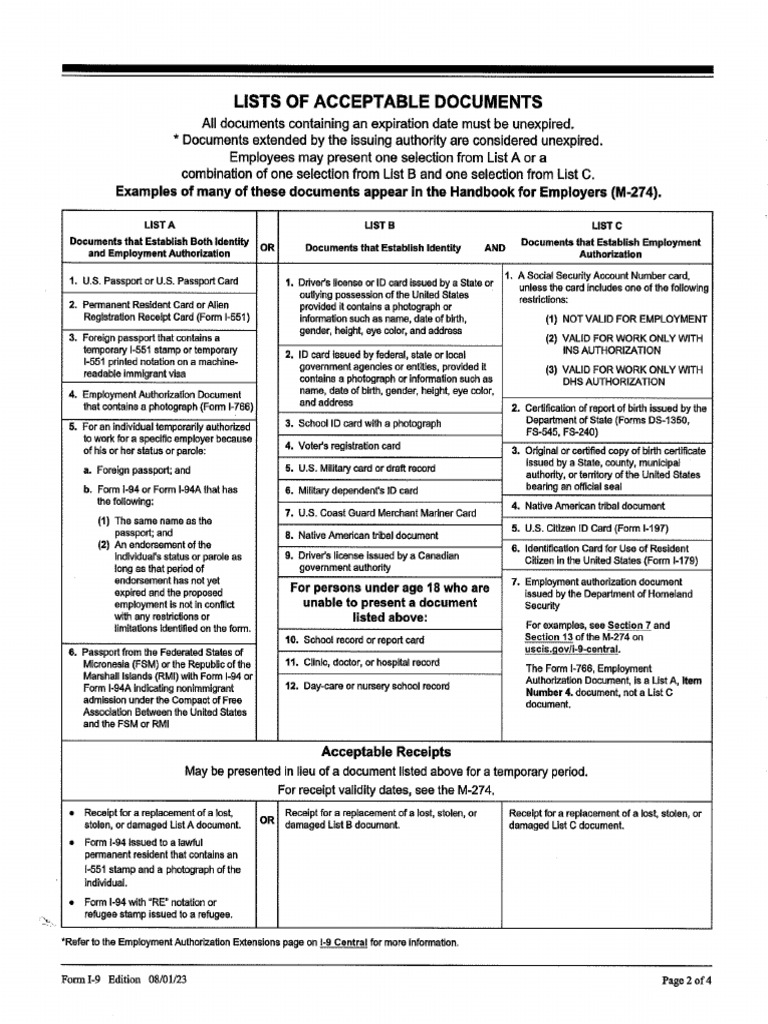 Acceptable Documents | PDF
