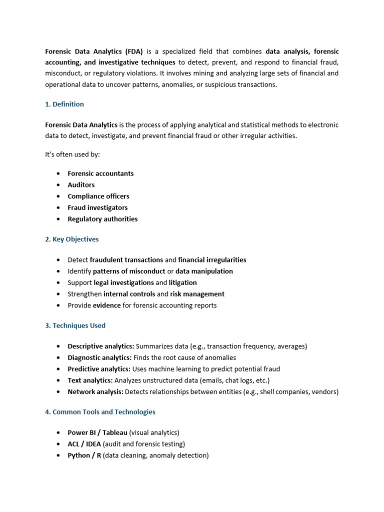 Forensic Data Analytics Notes Pdf Analytics Data Analysis 0385
