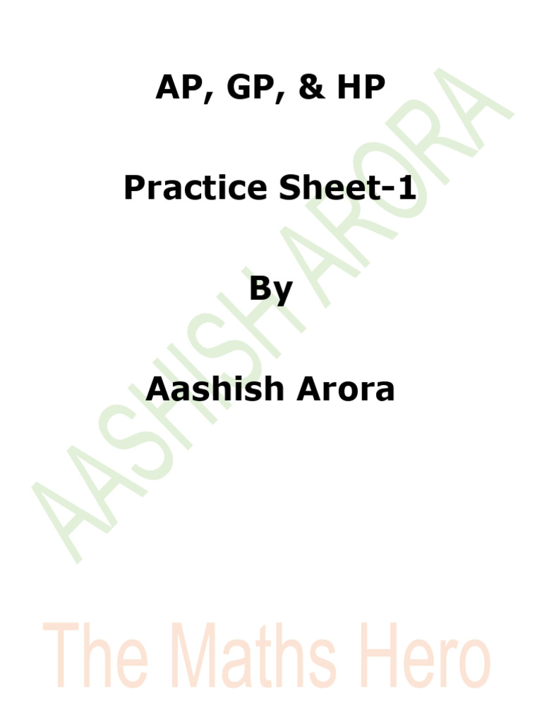 The Maths Hero Sequence&Series - Practice - Sheet | PDF