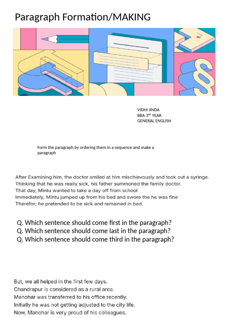 Paragraph Formation and Sentence Sequencing | PDF | Developing Country ...