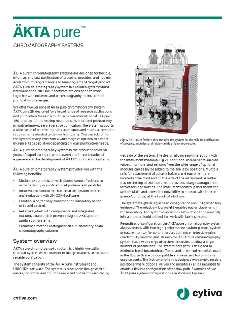 ÄKTA pure™ Chromatography Systems Overview | PDF | Chromatography ...