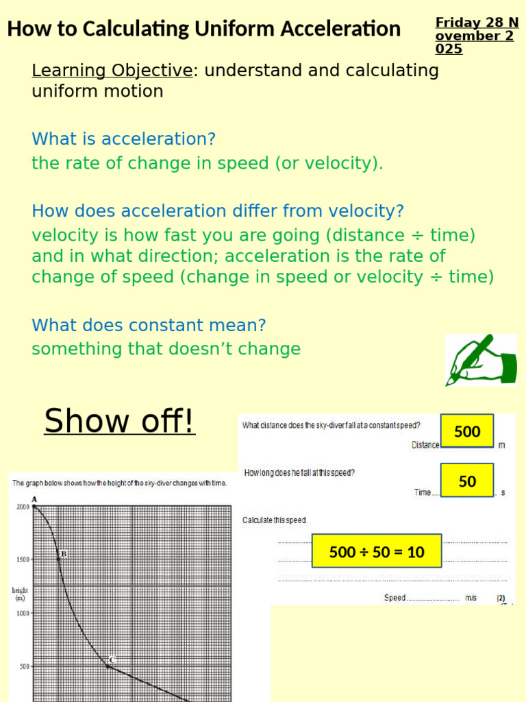 Lesson 6-Uniform-Acceleration and Second Formula of Acceleration-1 ...