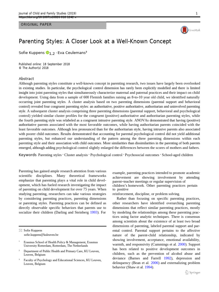 Parenting Styles: A Closer Look at A Well-Known Concept | PDF ...