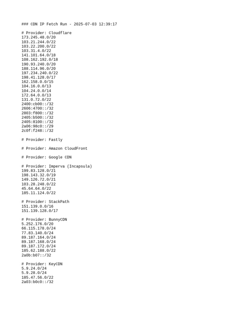 CDN Ip List | PDF