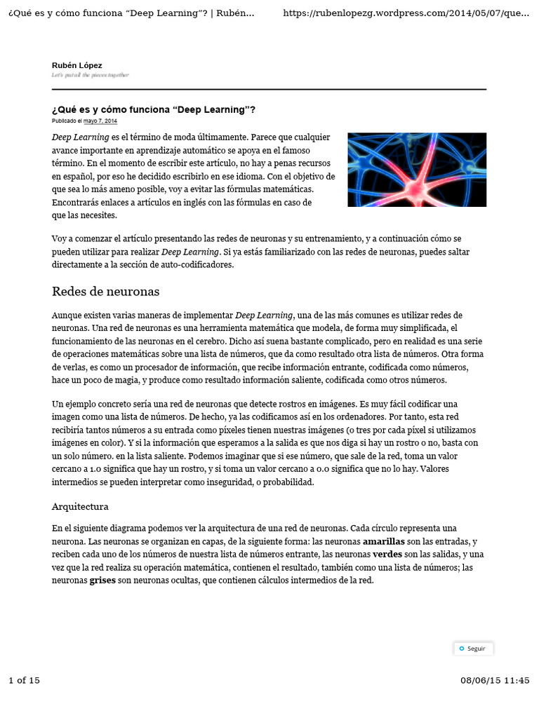 Que Es y Como Funciona El Deep Learning | PDF | Aprendizaje profundo ...