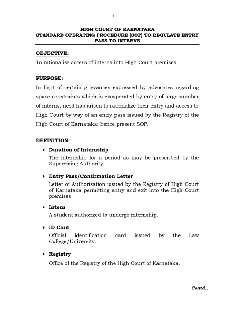 SOP Internship | PDF | Advocate | Government