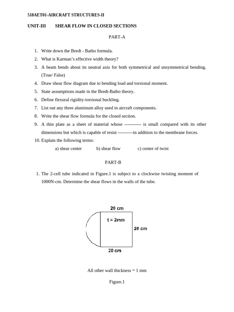 Shear Flow in Closed Aircraft Sections | PDF
