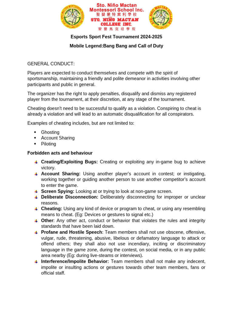 Mobile Legend Rules and Regulations 1 | PDF | Defamation