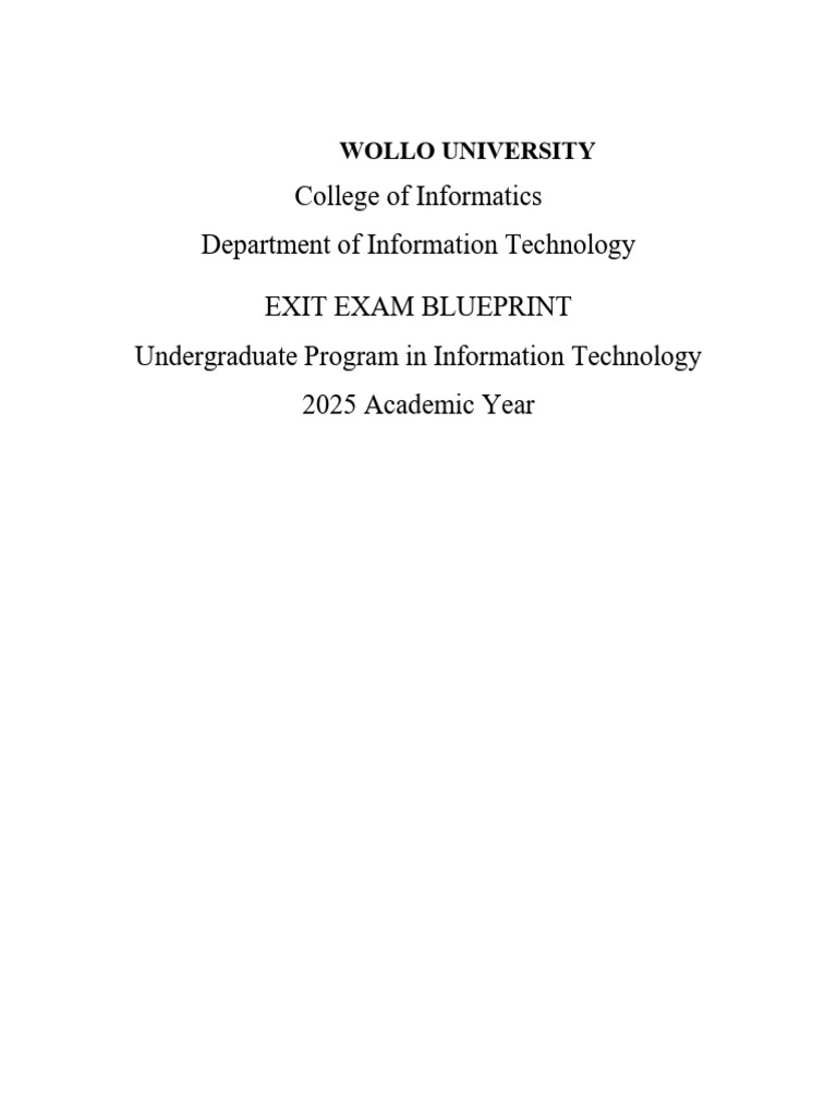 IT Exit Exam Blueprint 2025 Overview | PDF | Computer Network | Databases