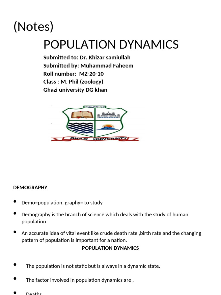 Understanding Population Dynamics and Growth | PDF | Reproduction ...