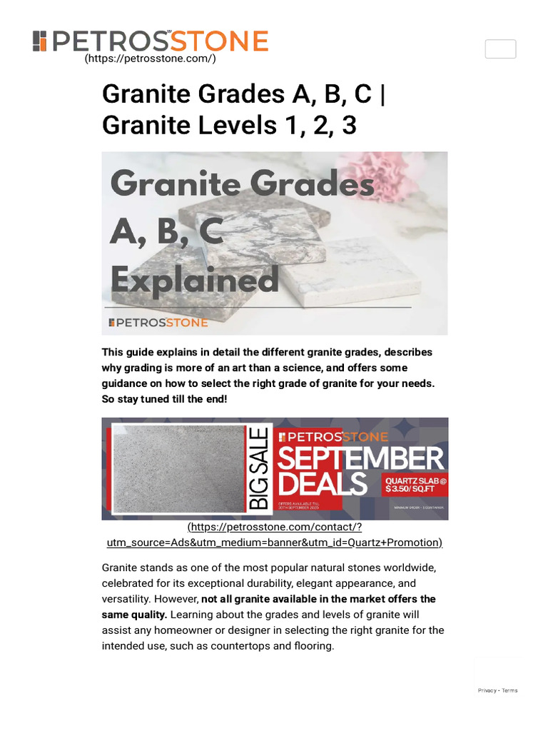 Understanding Granite Grades A, B, C | PDF | Countertop | Granite